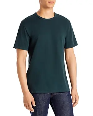 Vince Garment Dyed Crewneck Tee Washed Evergreen
