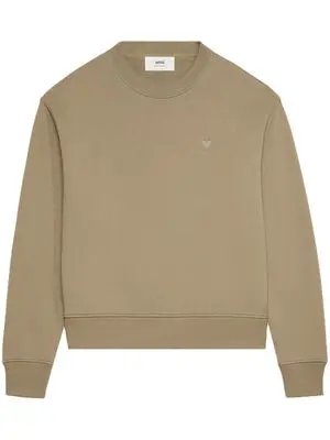 AMI Paris Logo-embroidered Cotton Sweatshirt