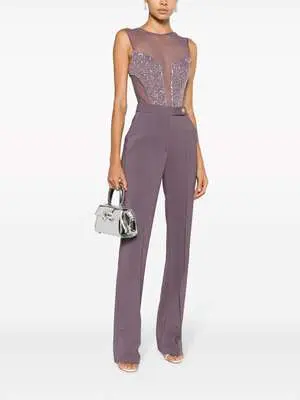 Elisabetta Franchi Seam-detailored Trousers - Purple
