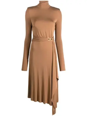 Elisabetta Franchi Asymmetric Jersey Midi Dress