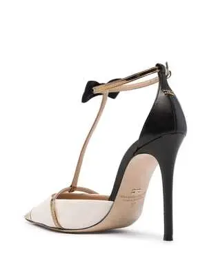 Elisabetta Franchi 105mm Bow-detail Leather Pumps