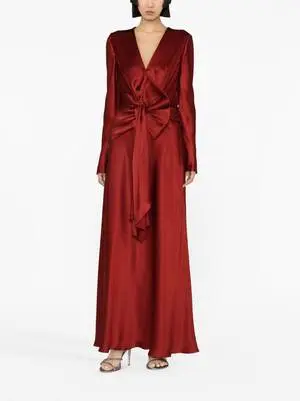Alberta Ferretti Bow-detail Draped Gown