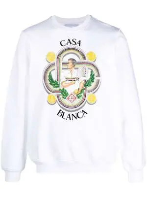 Casablanca Le Joueur Organic Cotton Sweatshirt - White