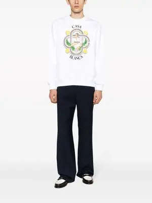 Casablanca Le Joueur Organic Cotton Sweatshirt - White