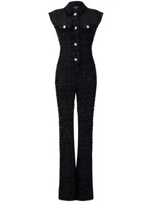 Giambattista Valli Metallic-threading Bouclé Jumpsuit