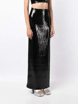 Galvan Sequin-embellished Maxi Skirt - Black