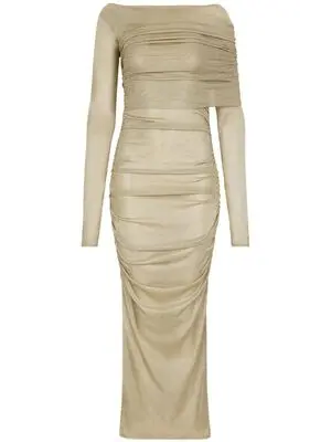 Dolce & Gabbana Lurex Mesh Calf-length Dress - Gold