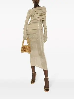 Dolce & Gabbana Lurex Mesh Calf-length Dress