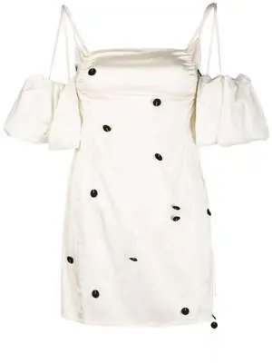 Jacquemus La Mini Robe Chouchou Brodee Minidress - White
