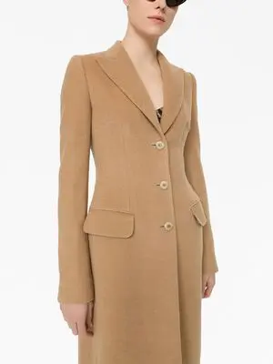 Dolce & Gabbana Single-breasted Midi Coat - Neutrals