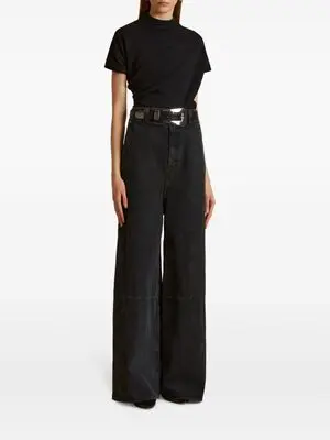 Khaite Buckle Leather Belt - Black