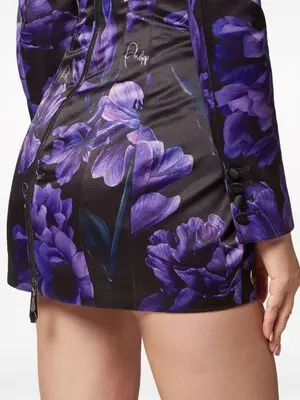 Philipp Plein Duchesse Floral-print Minidress