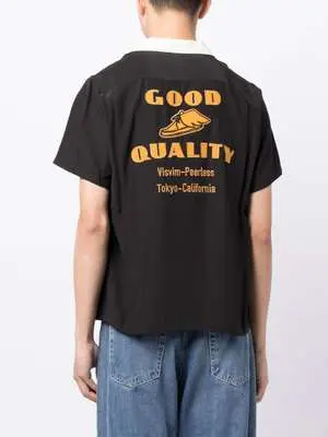 Visvim Logo-embroidered Silk Shirt - Black