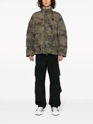 REPRESENT Logo-embroidered Camouflage Puffer Jacket