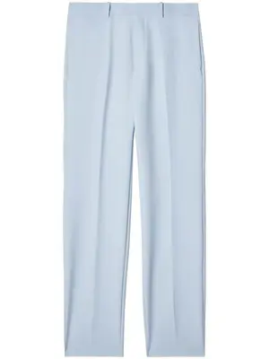 Off-White Logo-embroidered Straight-leg Trousers - Blue