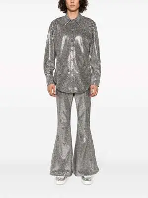 ERL Sequinned Flared Trousers