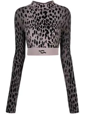 SSHEENA Hyena-pattern Cropped Jumper