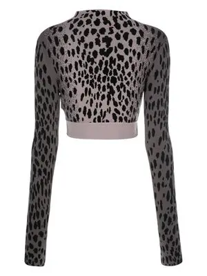 SSHEENA Hyena-pattern Cropped Jumper