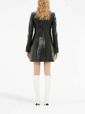 COURREGES Heritage Belted Vinyl Coat - Black