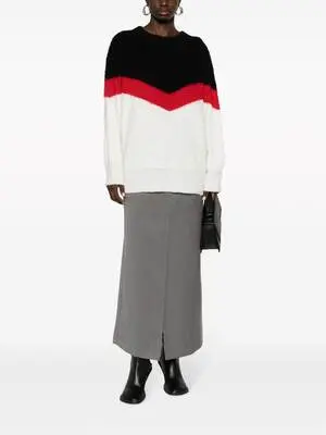 Stella McCartney Chevron-striped Chunky-knit Jumper - White