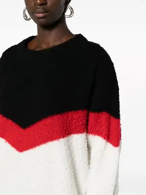 Stella McCartney Chevron-striped Chunky-knit Jumper - White
