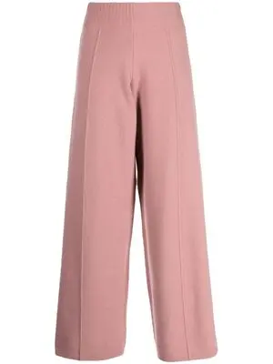 Pringle Of Scotland Seam-detail Wide-leg Trousers - Pink