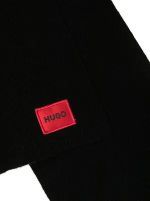 Hugo Logo-patch Knitted Scarf