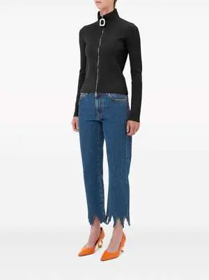 JW Anderson Zip-up Fine-knit Cardigan - Black