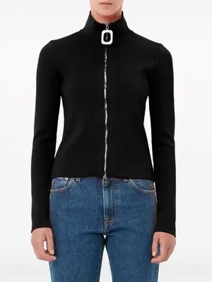 JW Anderson Zip-up Fine-knit Cardigan - Black
