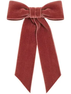 JENNIFER BEHR Wide Velvet Bow Barrette - Pink