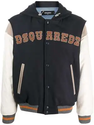 Dsquared2 Layered Hooded Varsity Jacket