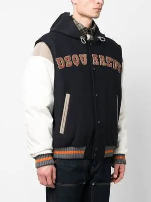 Dsquared2 Layered Hooded Varsity Jacket