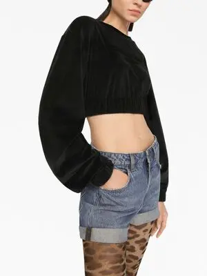 Dolce & Gabbana Logo-embroidered Cropped Sweatshirt