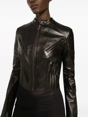 Dolce & Gabbana Zip-up Leather Biker Jacket