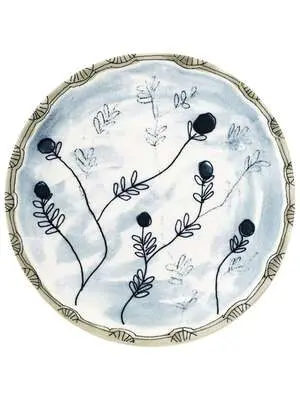 SERAX X Marni Floral-print Ceramic Plate - Blue