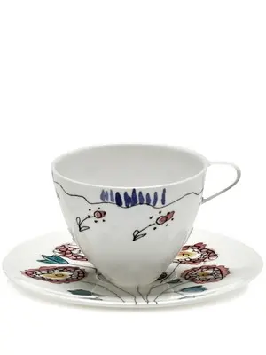 SERAX X Marni Midnight Flowers Coffee Cup And Saucer - White