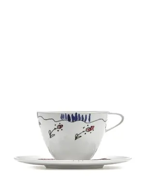 SERAX X Marni Midnight Flowers Coffee Cup And Saucer - White