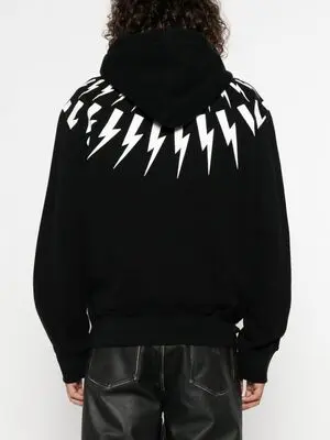 Neil Barrett Thunderbolt Cotton Hoodie - Black