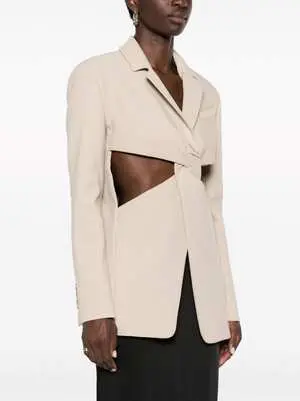 Coperni Cut-out Single-breasted Blazer - Neutrals
