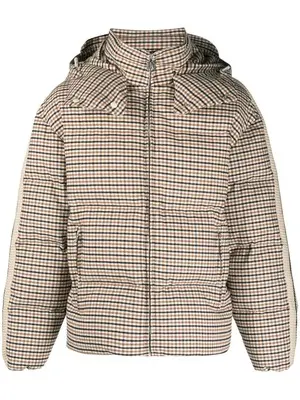 Palm Angels Check-pattern Hooded Puffer Jacket