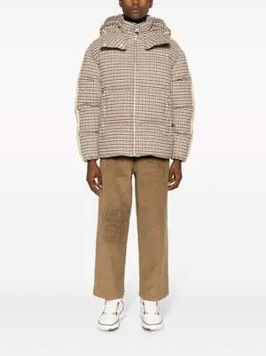 Palm Angels Check-pattern Hooded Puffer Jacket