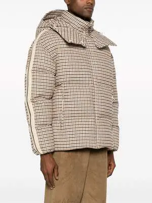 Palm Angels Check-pattern Hooded Puffer Jacket