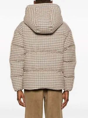 Palm Angels Check-pattern Hooded Puffer Jacket