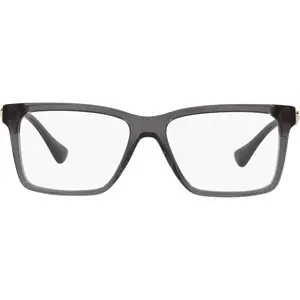 Versace 56mm Rectangular Eyeglasses - Transparent Grey