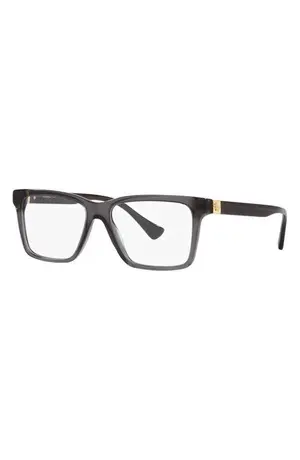 Versace 56mm Rectangular Eyeglasses - Transparent Grey