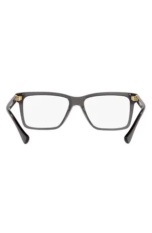 Versace 56mm Rectangular Eyeglasses - Transparent Grey