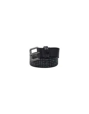 HTC LOS ANGELES Studded Leather Belt - Black