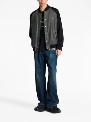 Balmain Rhinestone-embellished Bomber Jacket - Black