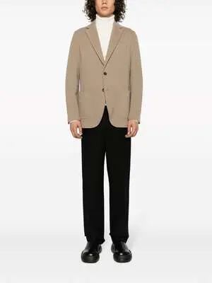 CIRCOLO 1901 Single-breasted Cotton-blend Jersey Blazer - Neutrals