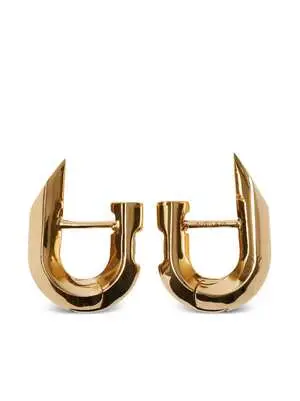 Burberry Plated Hollow Spike Hoop Earrings - Gold